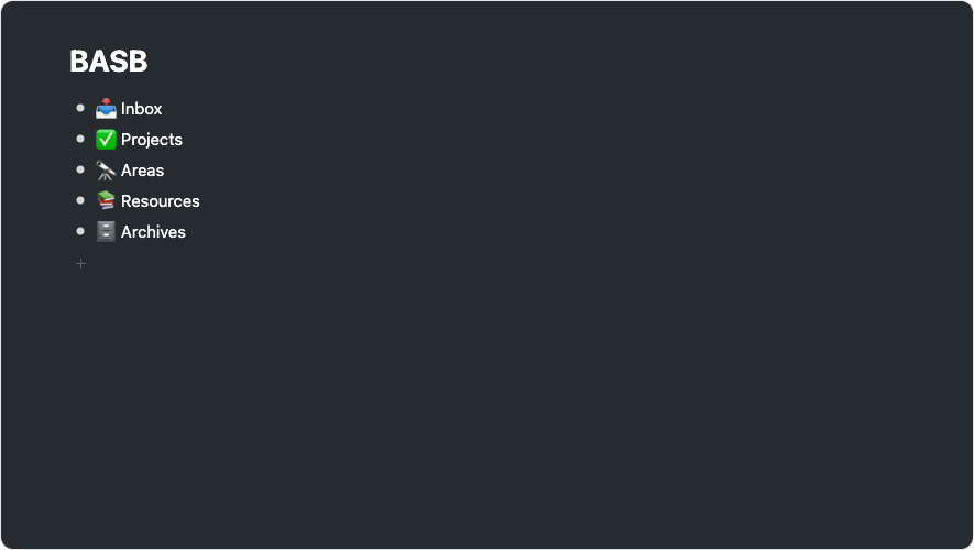 Workflowy template - Building a second brain